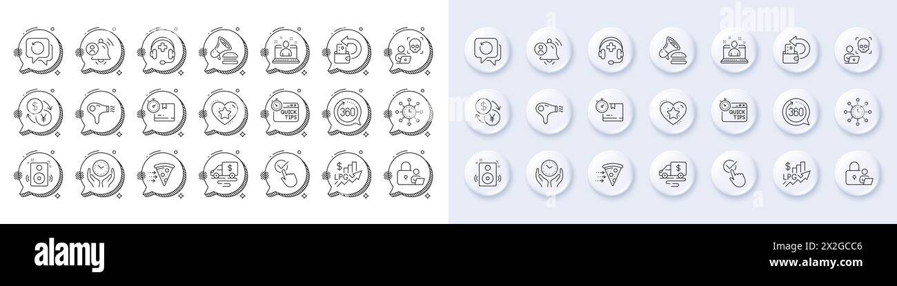 Cyber attack, Lock and Ranking star line icons. For web app, printing. Line icons. Vector Stock ...