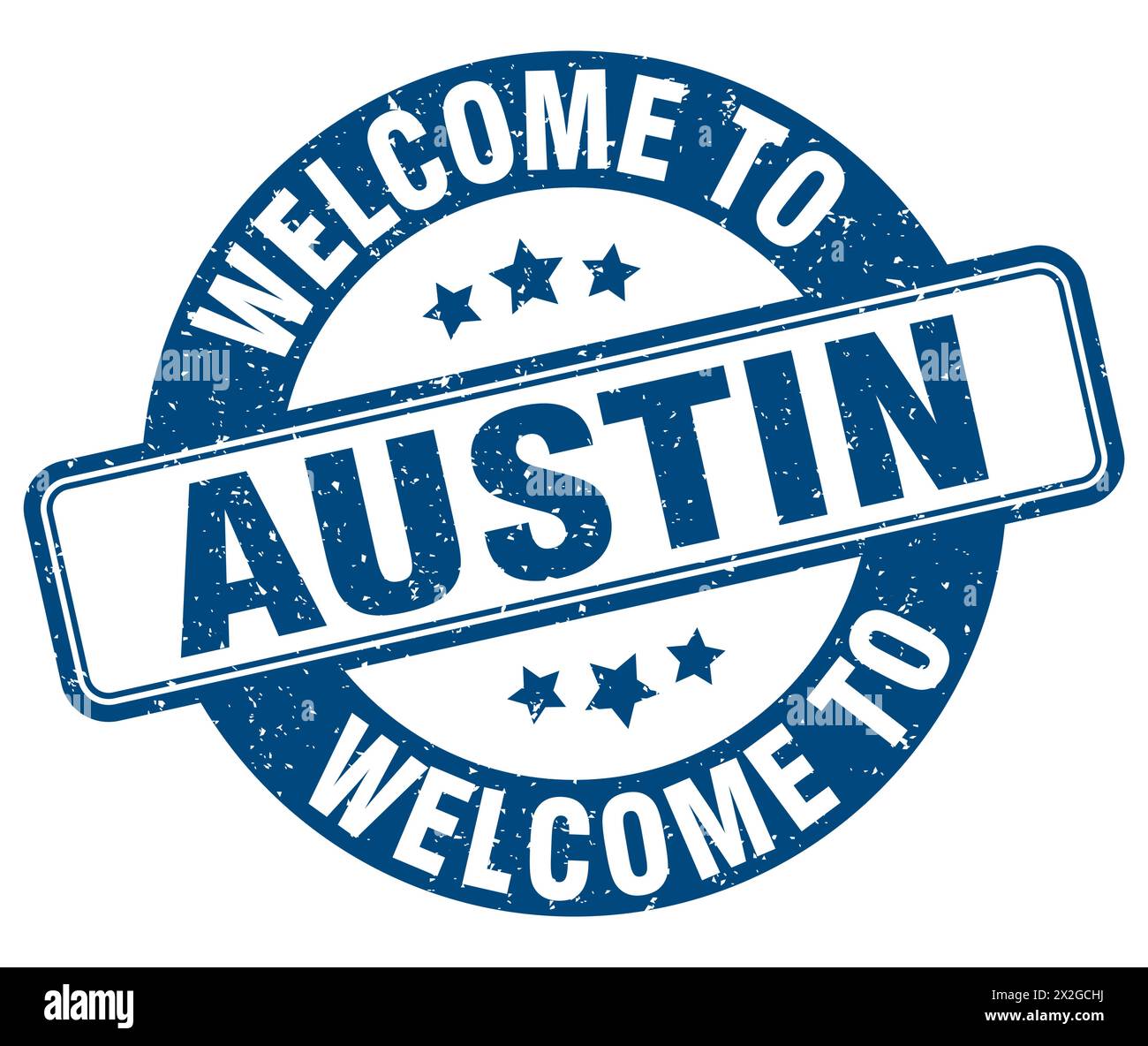 Welcome to Austin stamp. Austin round sign isolated on white background ...