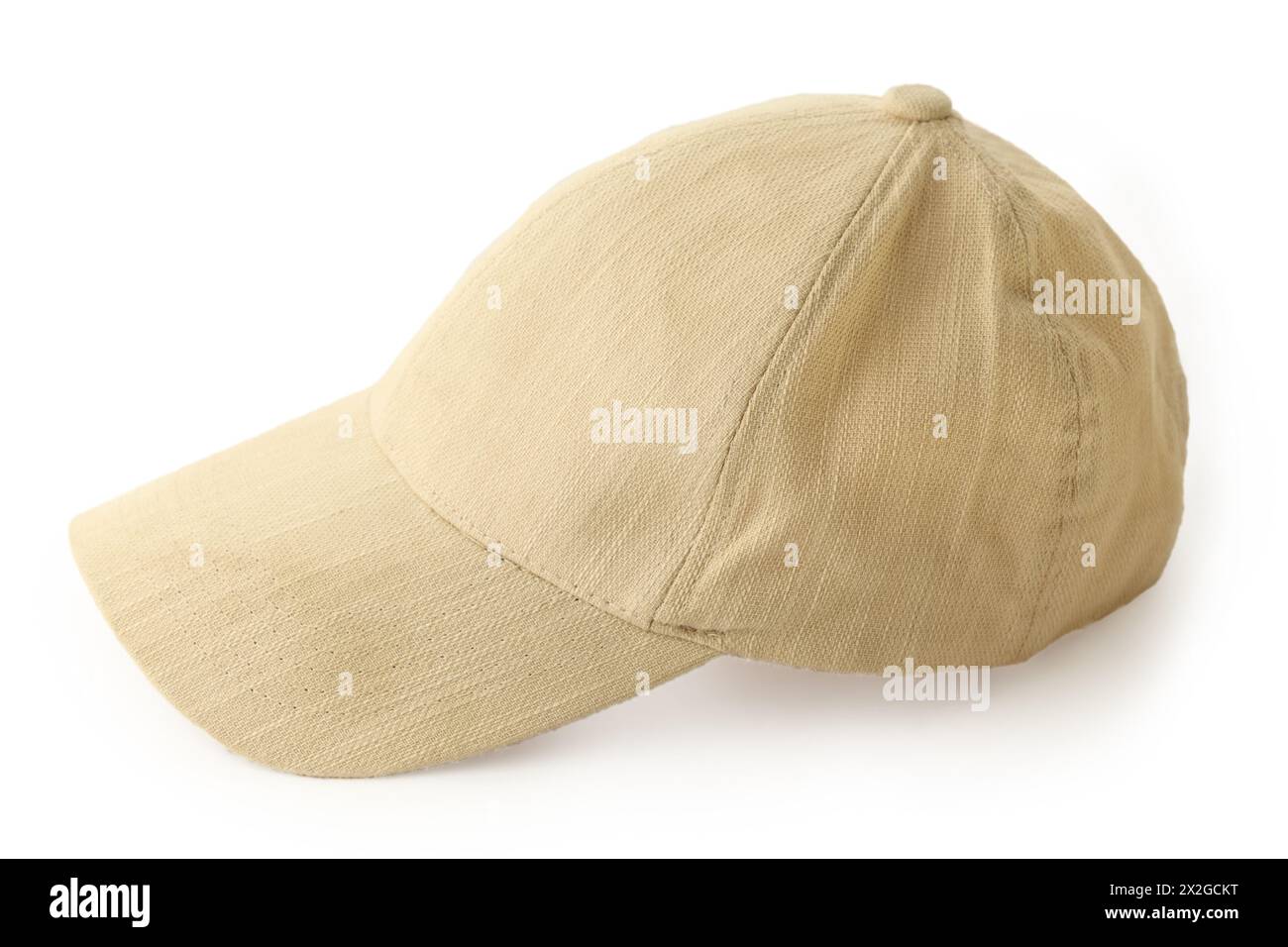 clean new universal beige cap with clipping path on white background ...