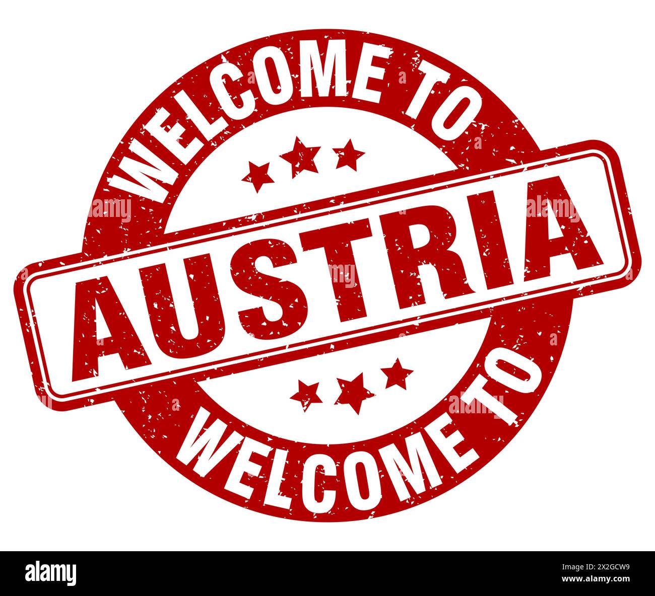 Welcome to Austria stamp. Austria round sign isolated on white ...