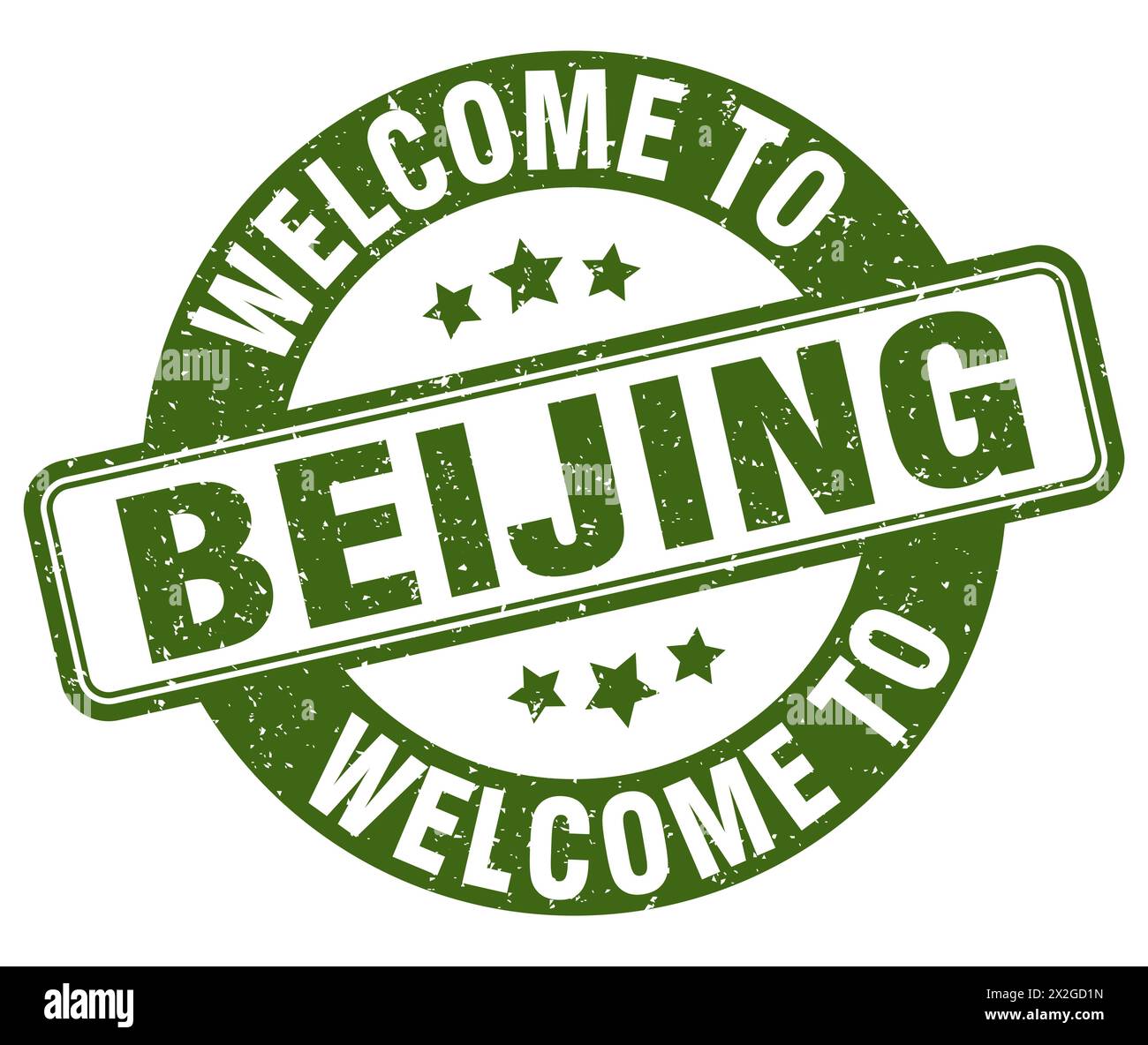 Welcome to Beijing stamp. Beijing round sign isolated on white ...