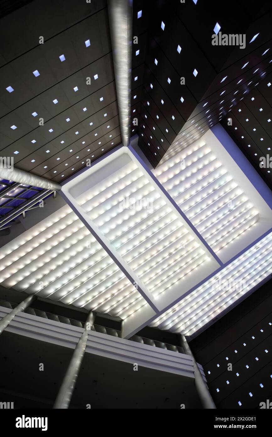 Structure of ceiling of geometrical form with light shine Stock Photo ...