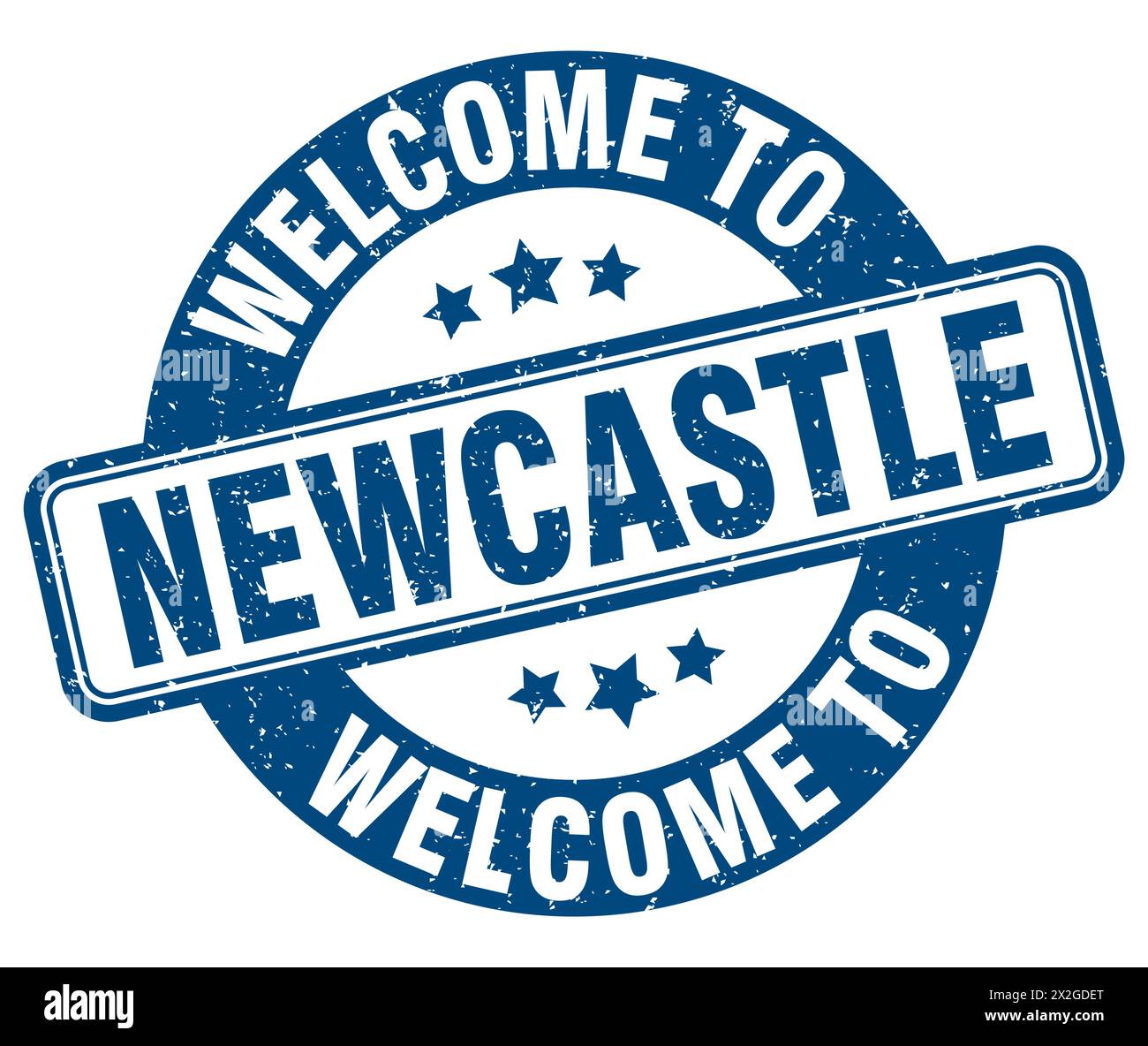 Welcome to Newcastle stamp. Newcastle round sign isolated on white ...