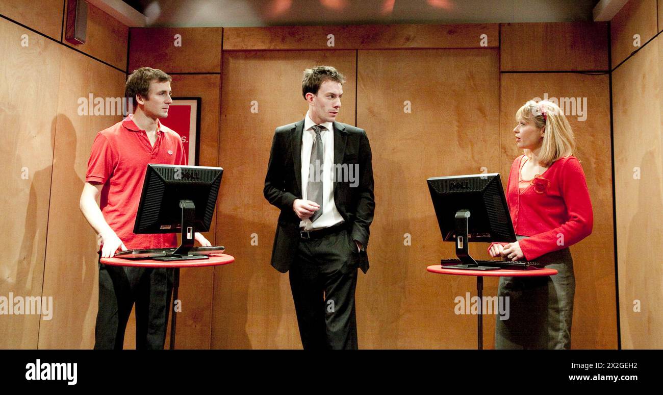 l-r: Tom Basden, Pip Carter (Joseph K), Sian Brooke in JOSEPH K by Tom ...