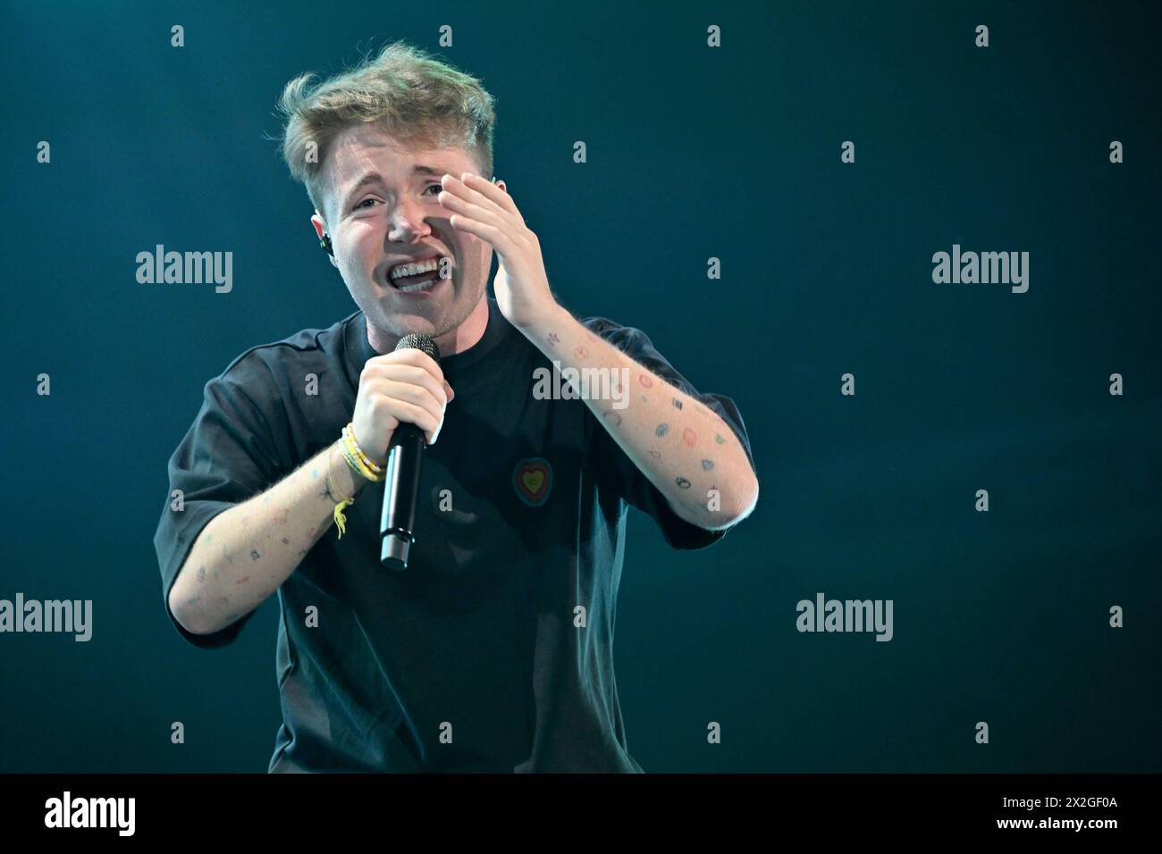 Nelson Mandela Forum, Florence, Italy, April 21, 2024, Italian singer ...