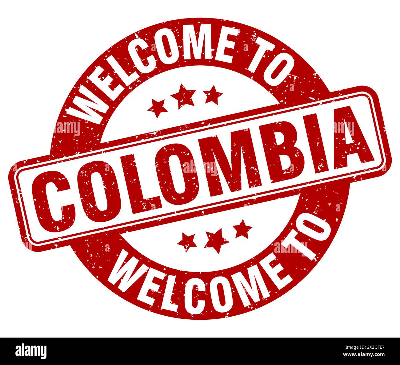 Welcome to Colombia stamp. Colombia round sign isolated on white ...