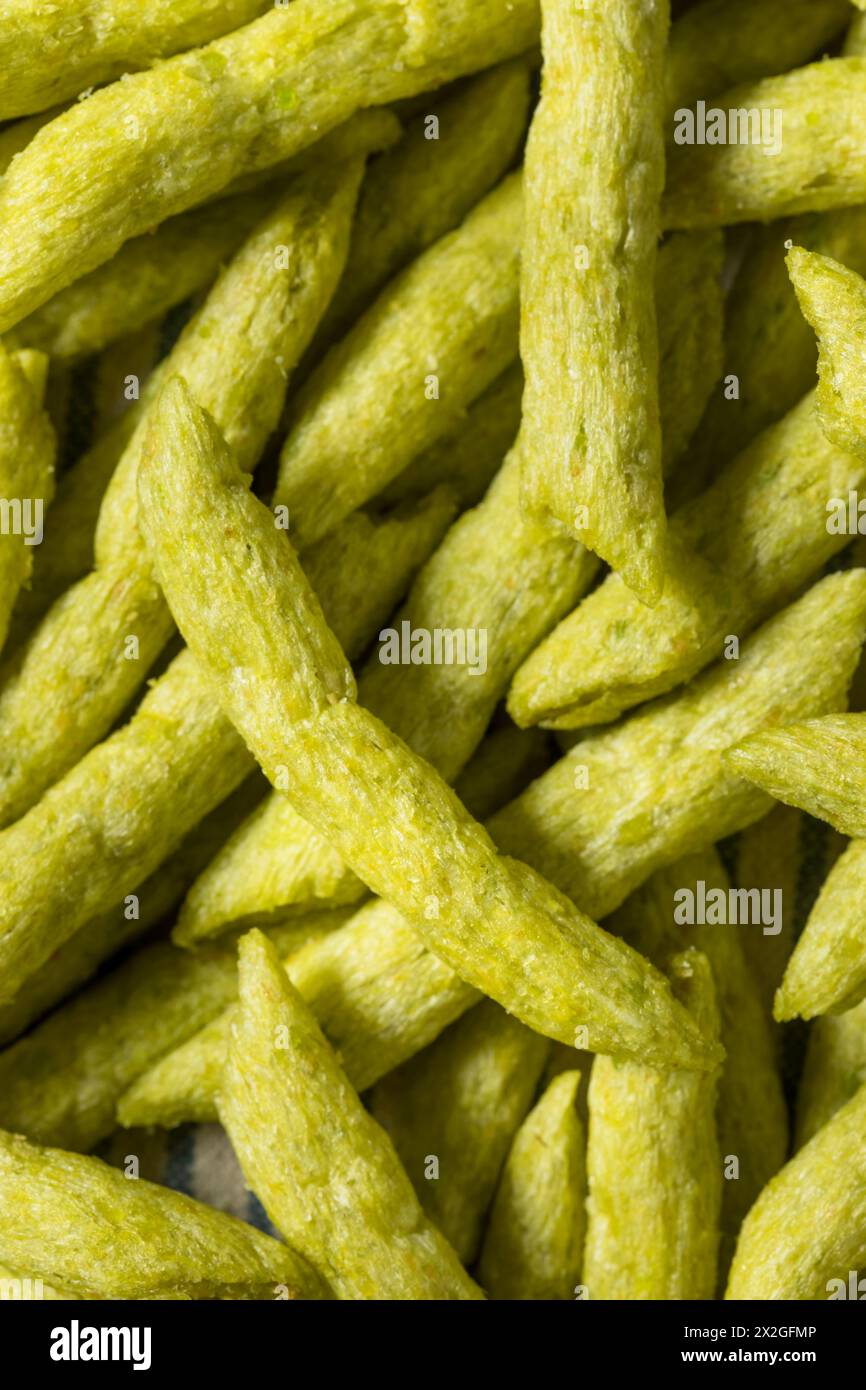 Fried Snap Pea Crisps Chips with Sea Salt Stock Photo - Alamy