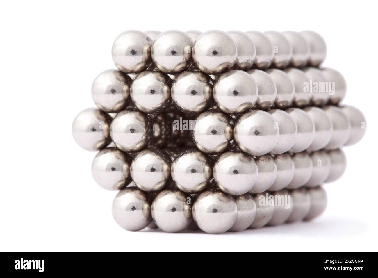 hexagon of metal segment assembled from spheres isolated on white Stock ...