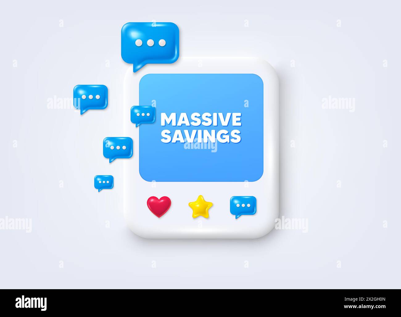 Massive savings tag. Special offer price sign. Social media post 3d ...