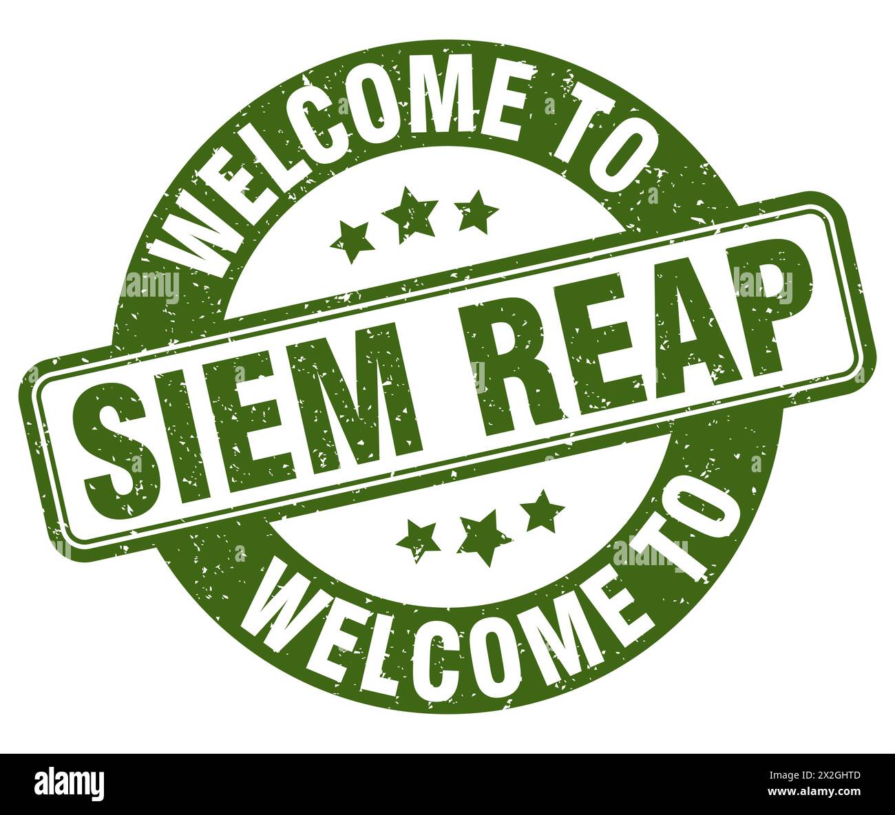 Welcome to Siem Reap stamp. Siem Reap round sign isolated on white ...