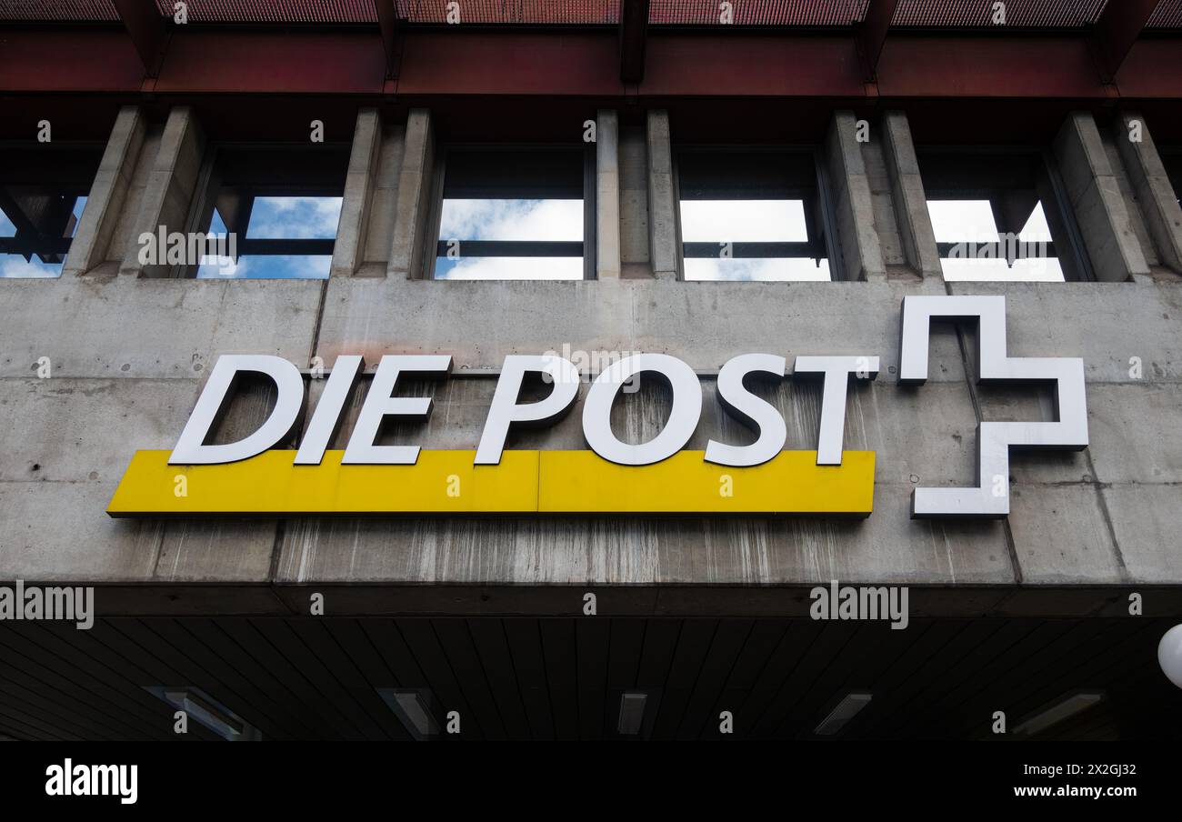 Basel, Switzerland - April 20, 2024: Swiss Post is the national postal ...