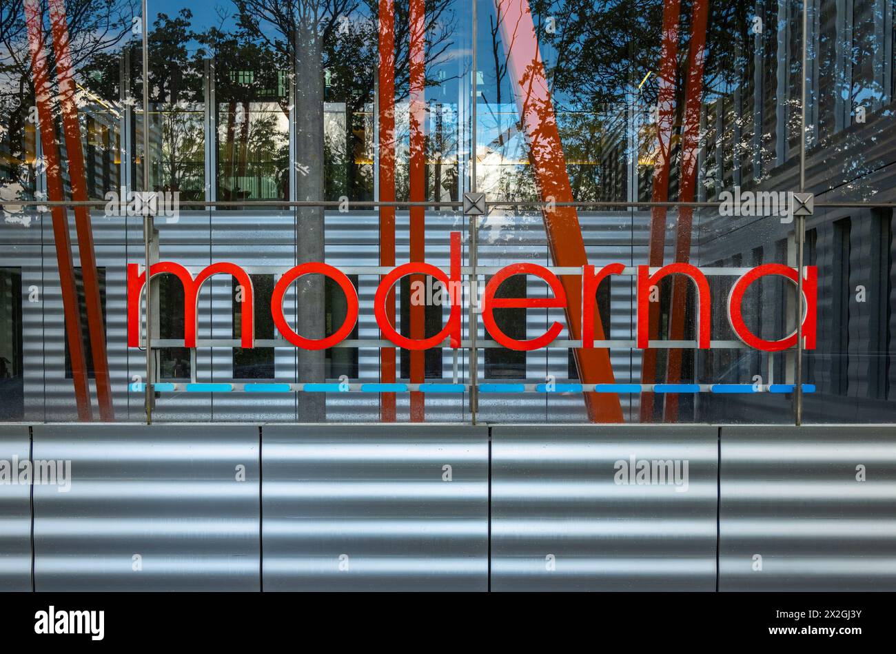 Basel, Switzerland - April 20, 2024: Moderna is a biotechnology company ...