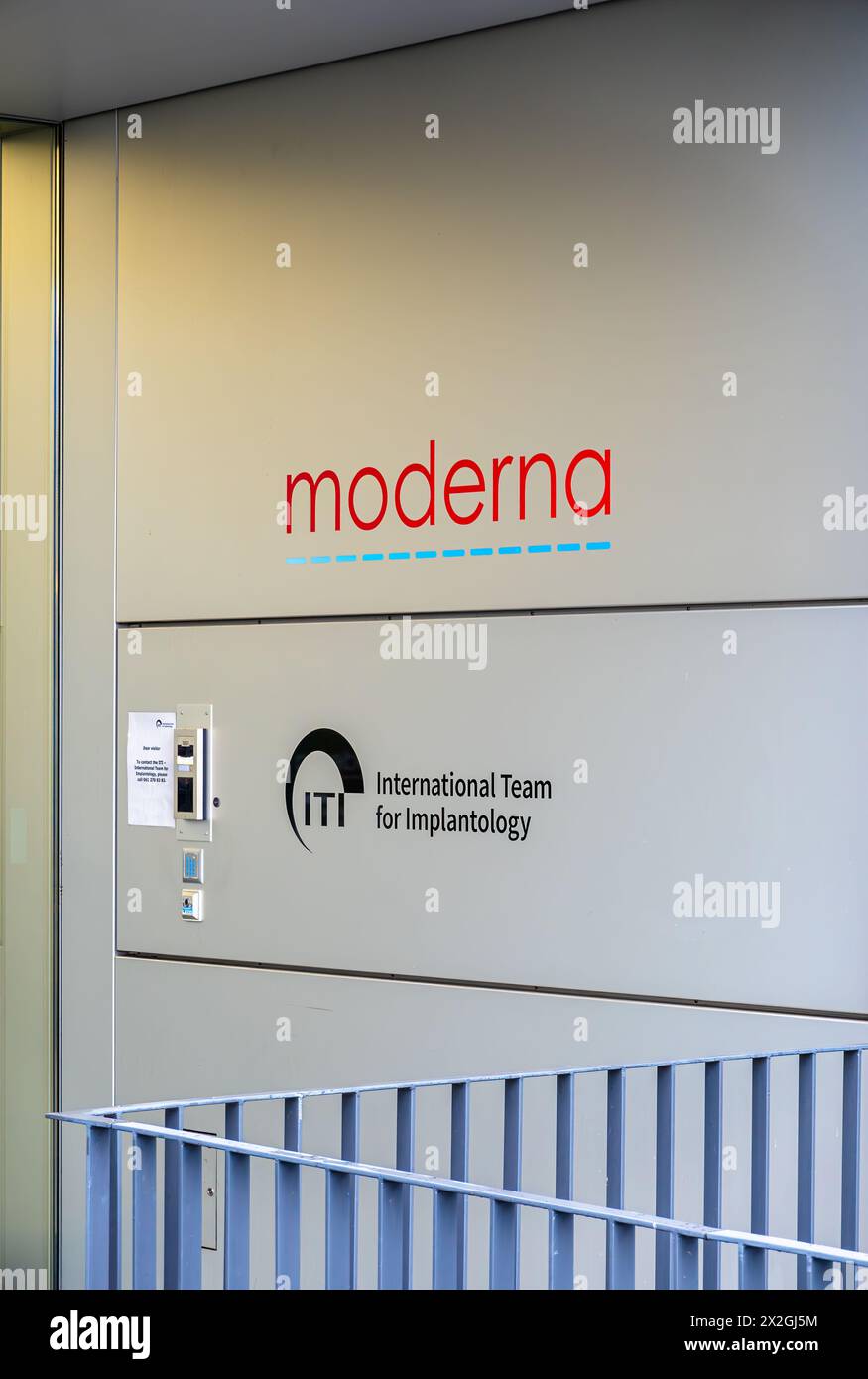Basel, Switzerland - April 20, 2024: Moderna is a biotechnology company ...