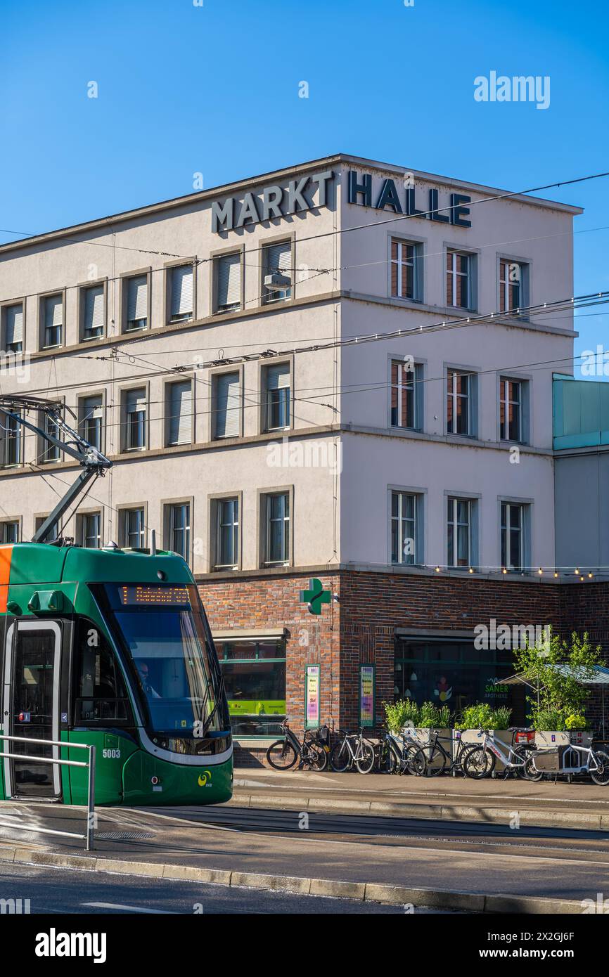 Basel, Switzerland - April 20, 2024: The Basel Market Hall is a ...