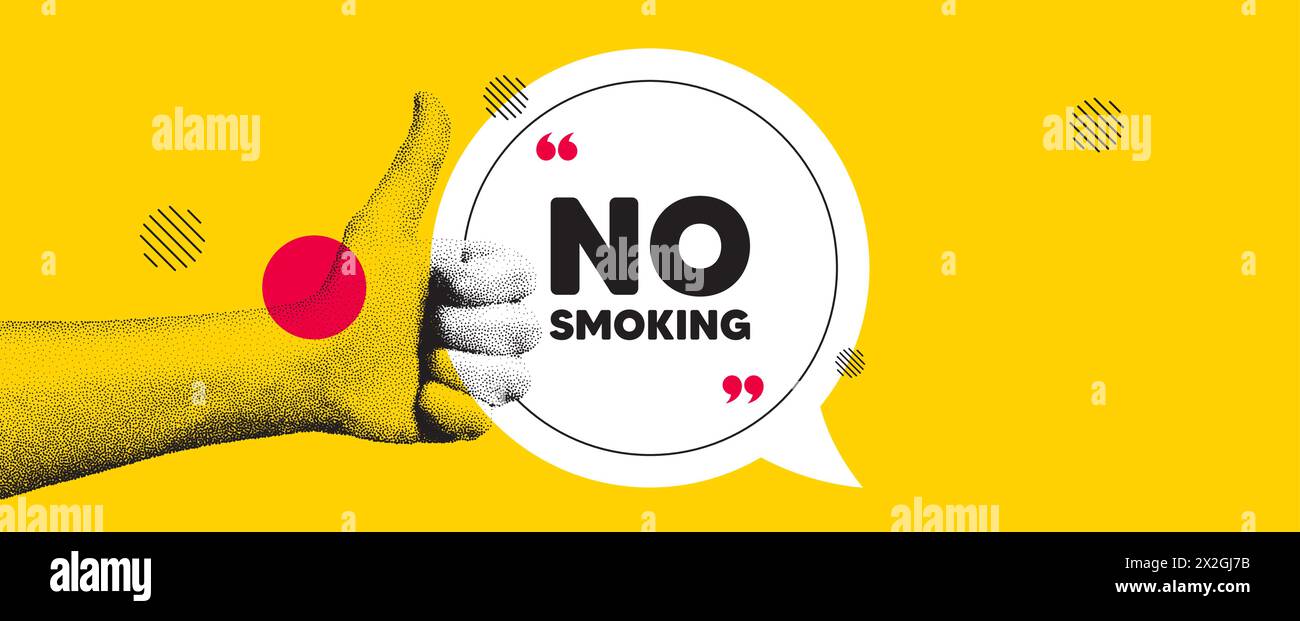 No smoking tag. Stop smoke sign. Hand showing thumb up like. Vector ...