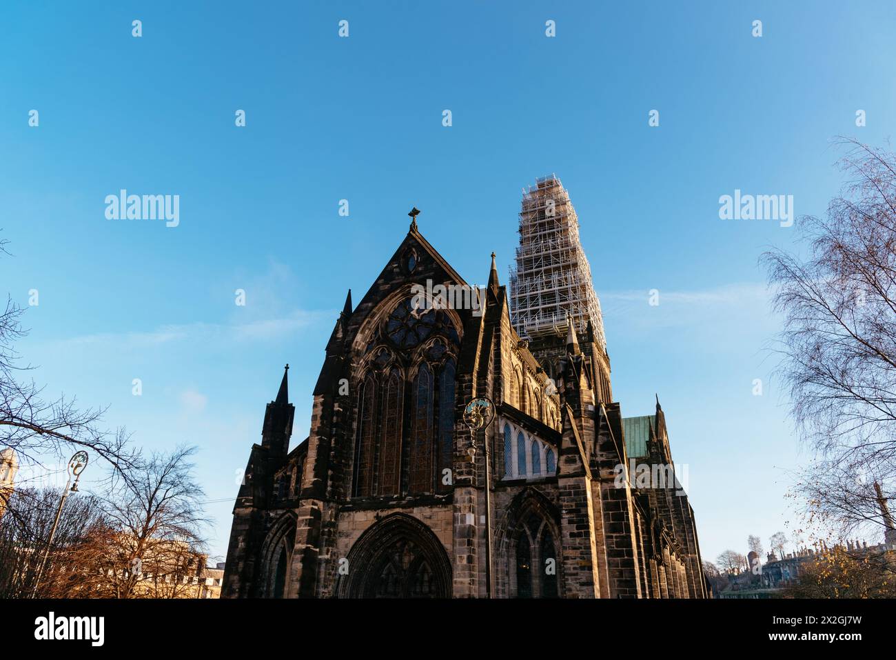 Exterior View of Glasgow Cathedral. Scotland, UK. Glasgow Cathedral is ...