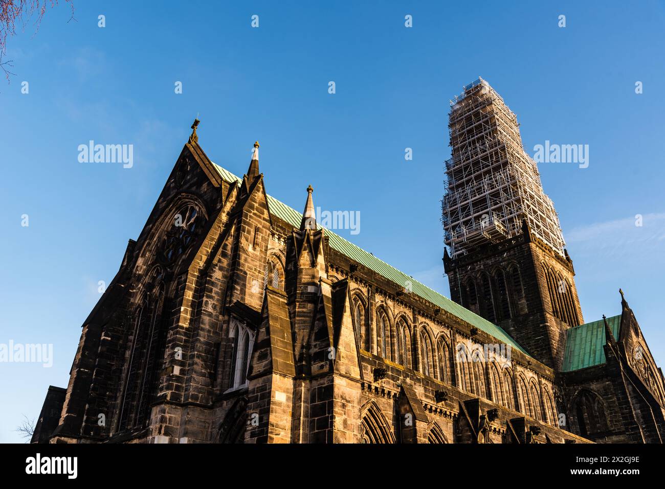 Exterior View of Glasgow Cathedral. Scotland, UK. Glasgow Cathedral is ...