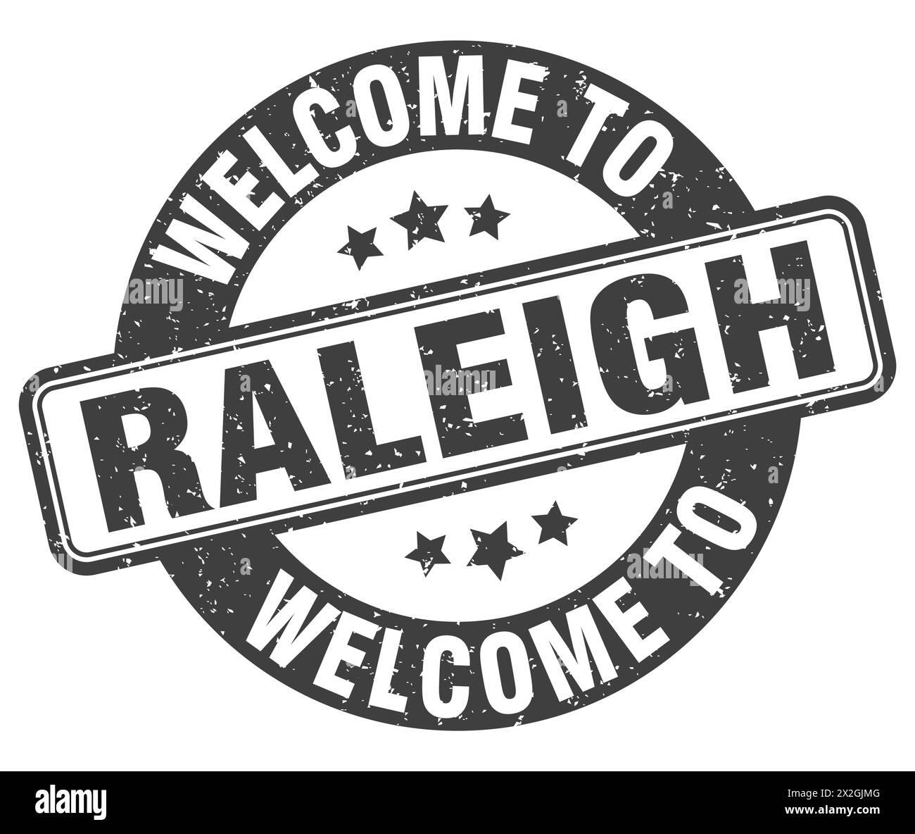 Welcome to Raleigh stamp. Raleigh round sign isolated on white ...