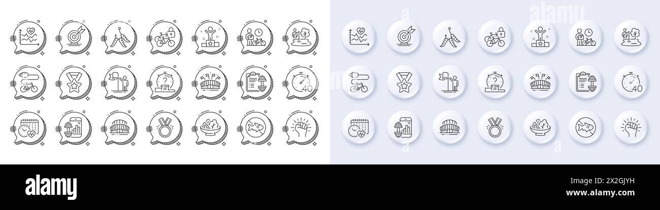 Empower, Timer and Leadership line icons. For web app, printing. Line icons. Vector Stock Vector ...