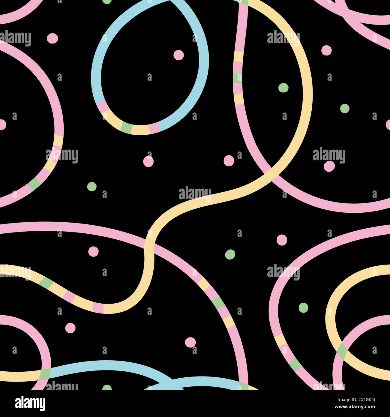 bold doodle lines seamless pattern. Abstract modern squiggle wavy ...