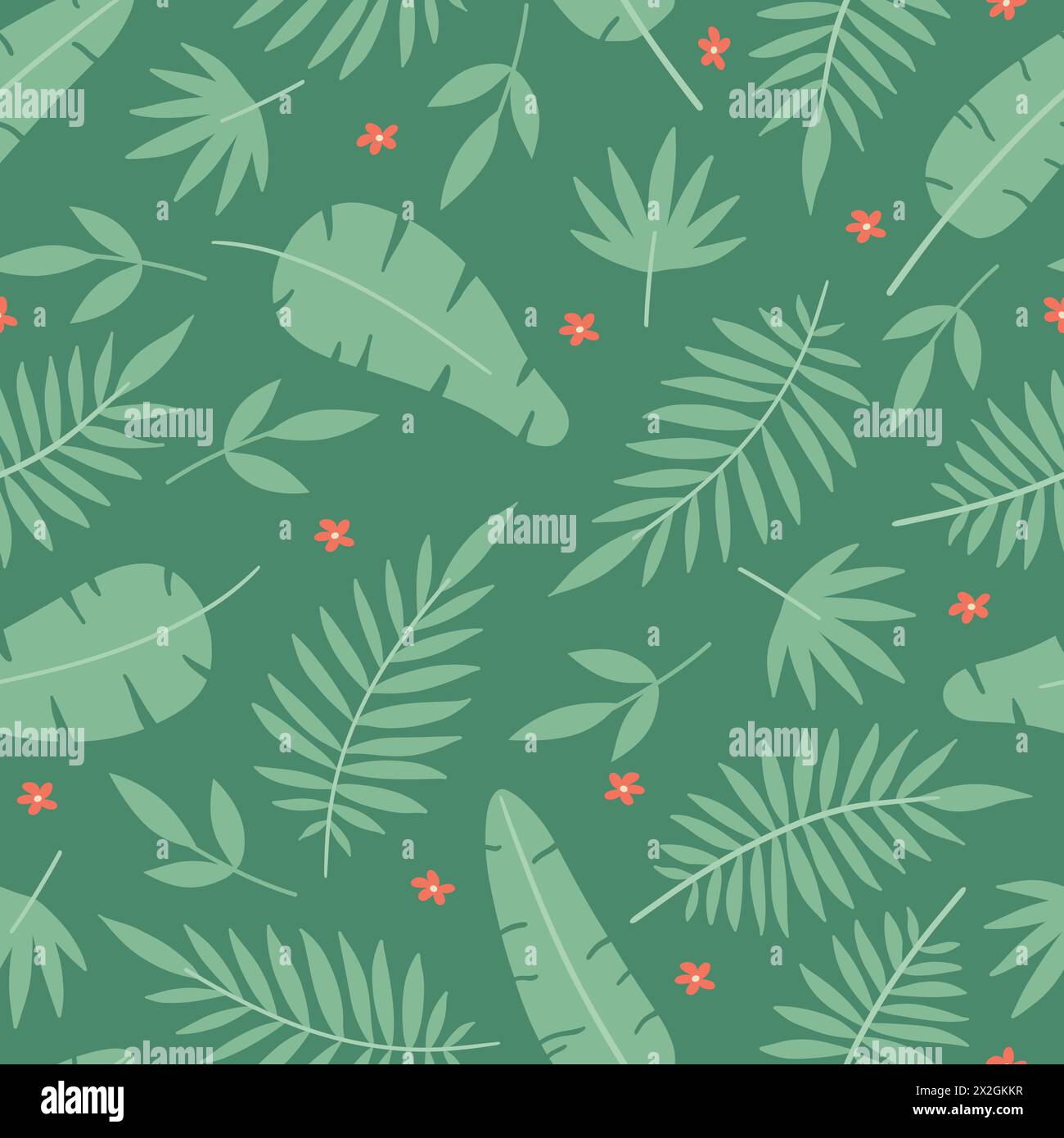 Seamless vector pattern with Playful tropical leaves, great as a ...