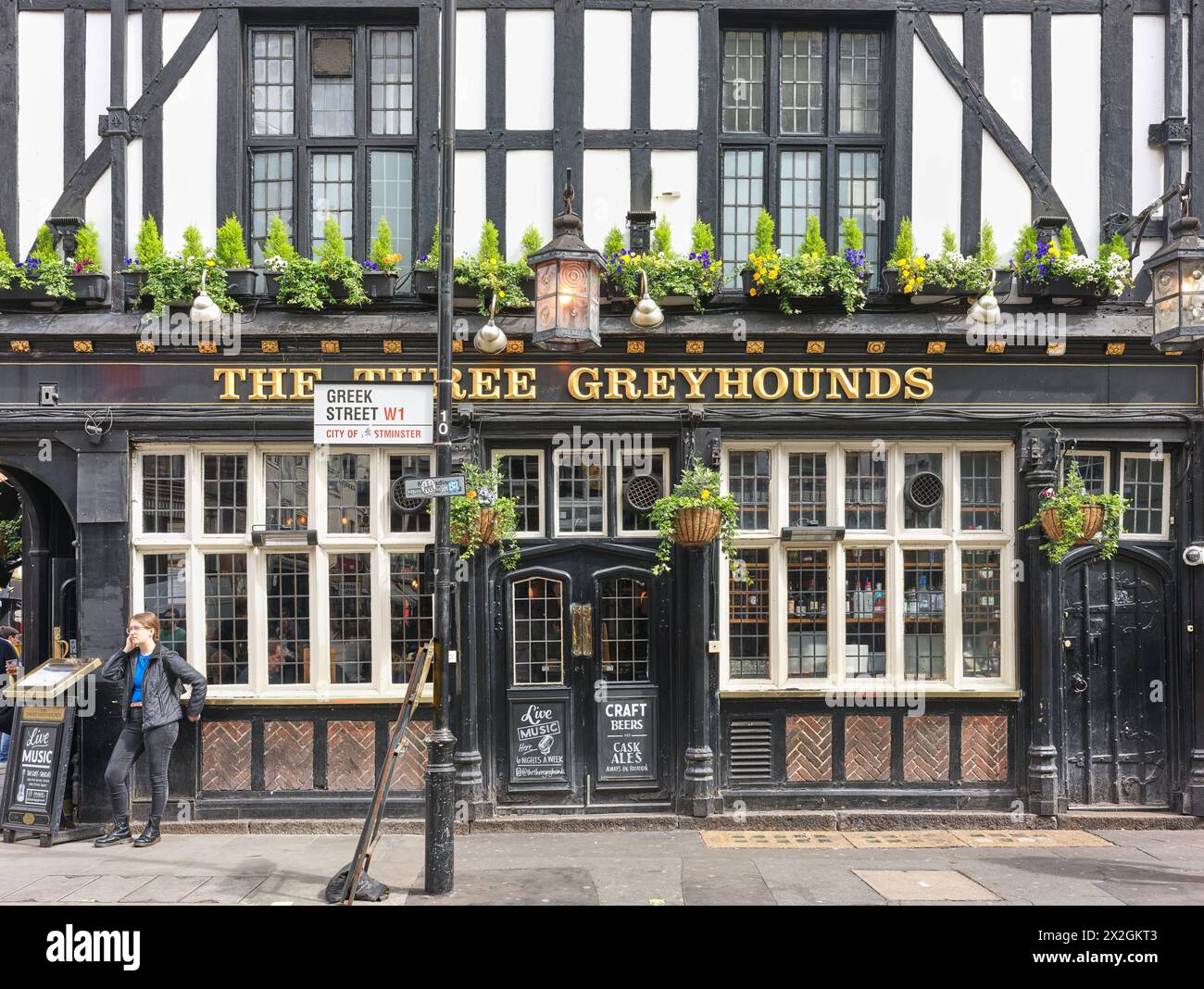 The Three Greyhounds pub and restaurant, Soho, London, England Stock ...