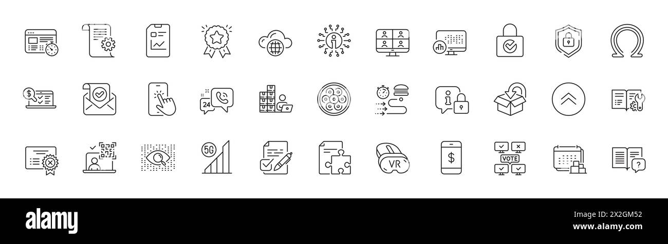 Password Encryption Technical Documentation And Confirmed Mail Line Icons For Web App