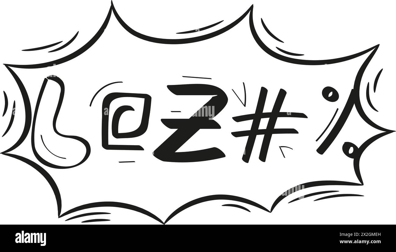 Swear, expletive words vector. Angry, rude feelings in comic, cartoon ...