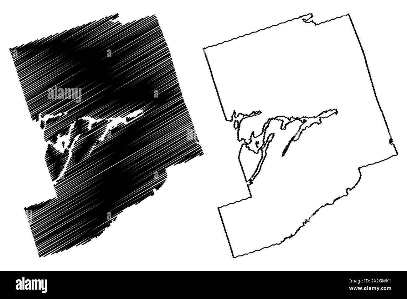 Peterborough County (Canada, Ontario Province, North America) map ...