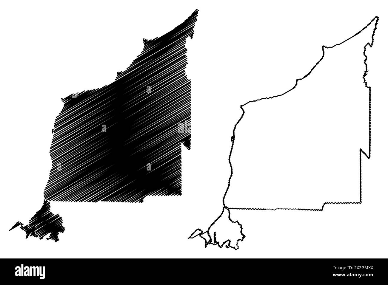 Lambton County (Canada, Ontario Province, North America) map vector ...