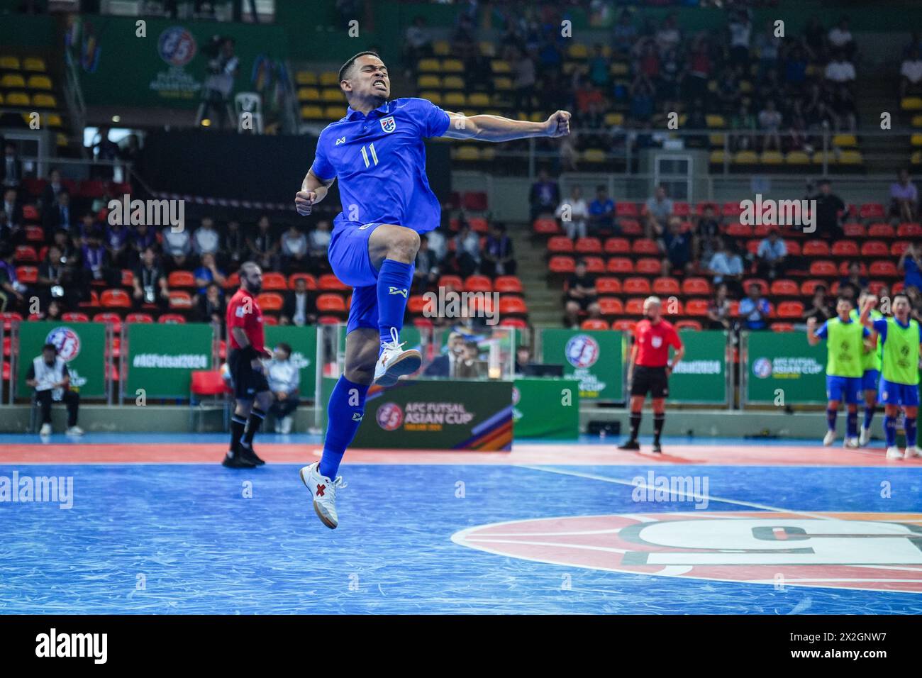 Bangkok, Thailand. 21st Apr, 2024. Muhammad Osamanmusa of Thailand seen during the AFC Futsal ...