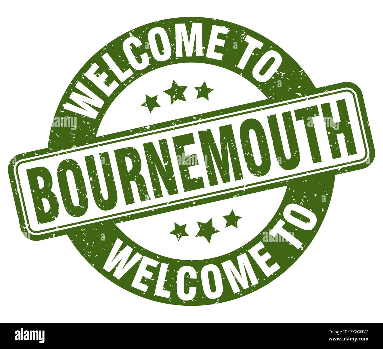 Welcome to Bournemouth stamp. Bournemouth round sign isolated on white ...