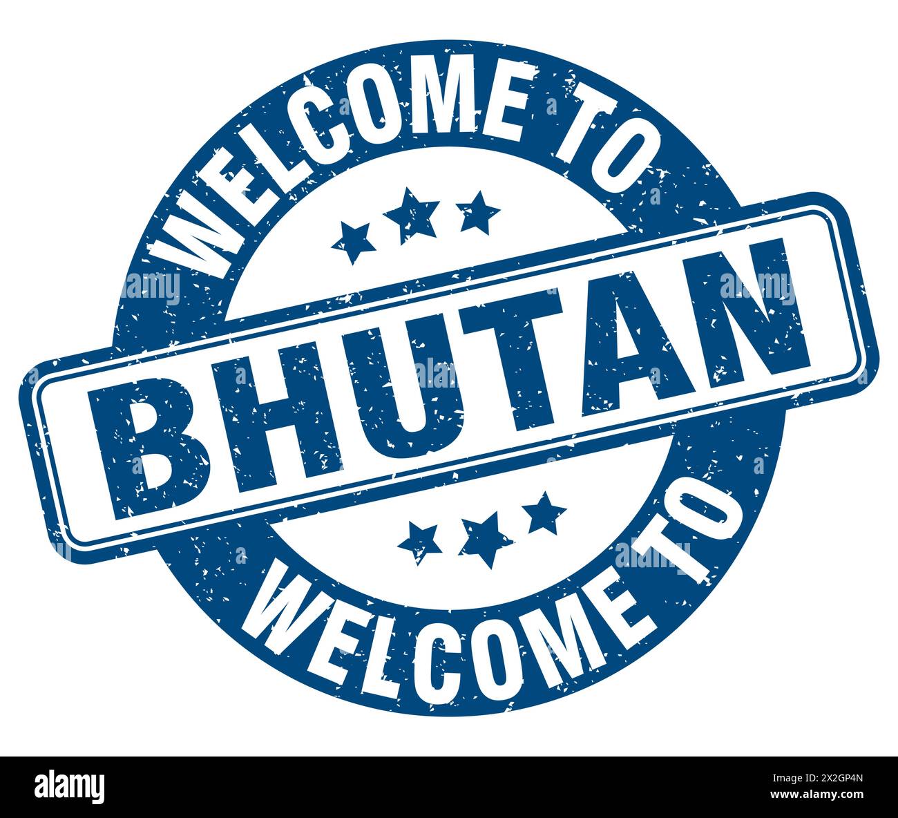 Welcome to Bhutan stamp. Bhutan round sign isolated on white background ...