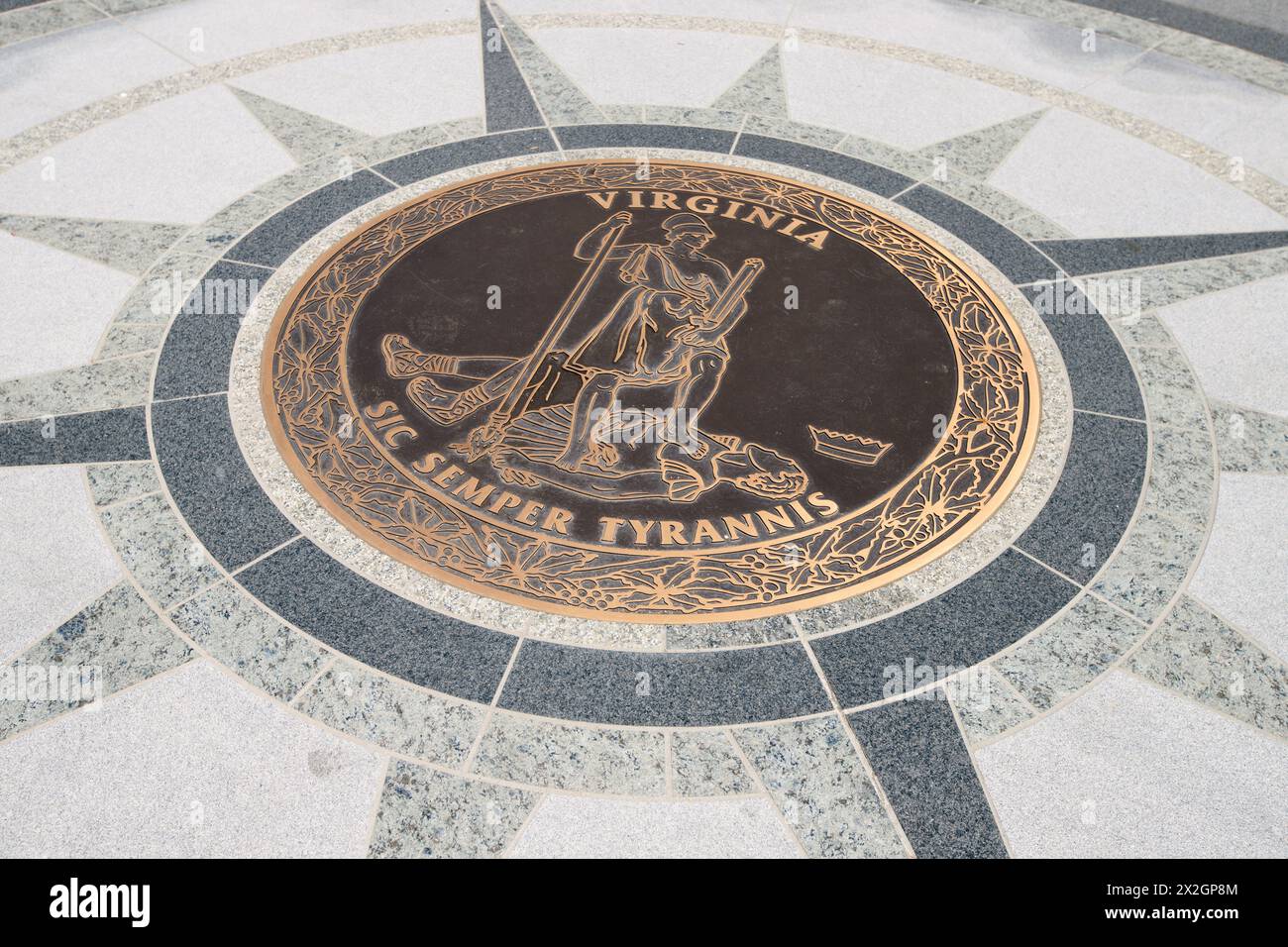 The Virginia State seal outside of the Virginia General Assembly Stock ...