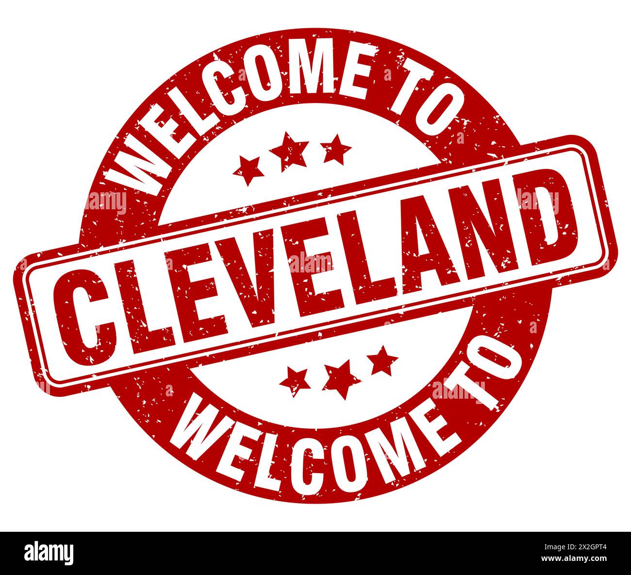 Welcome to Cleveland stamp. Cleveland round sign isolated on white ...