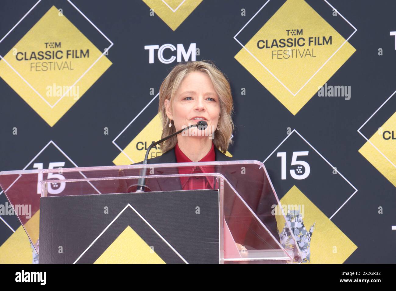 Jodie Foster 04/19/2024 The Hand & Footprint Ceremony honoring Jodie ...