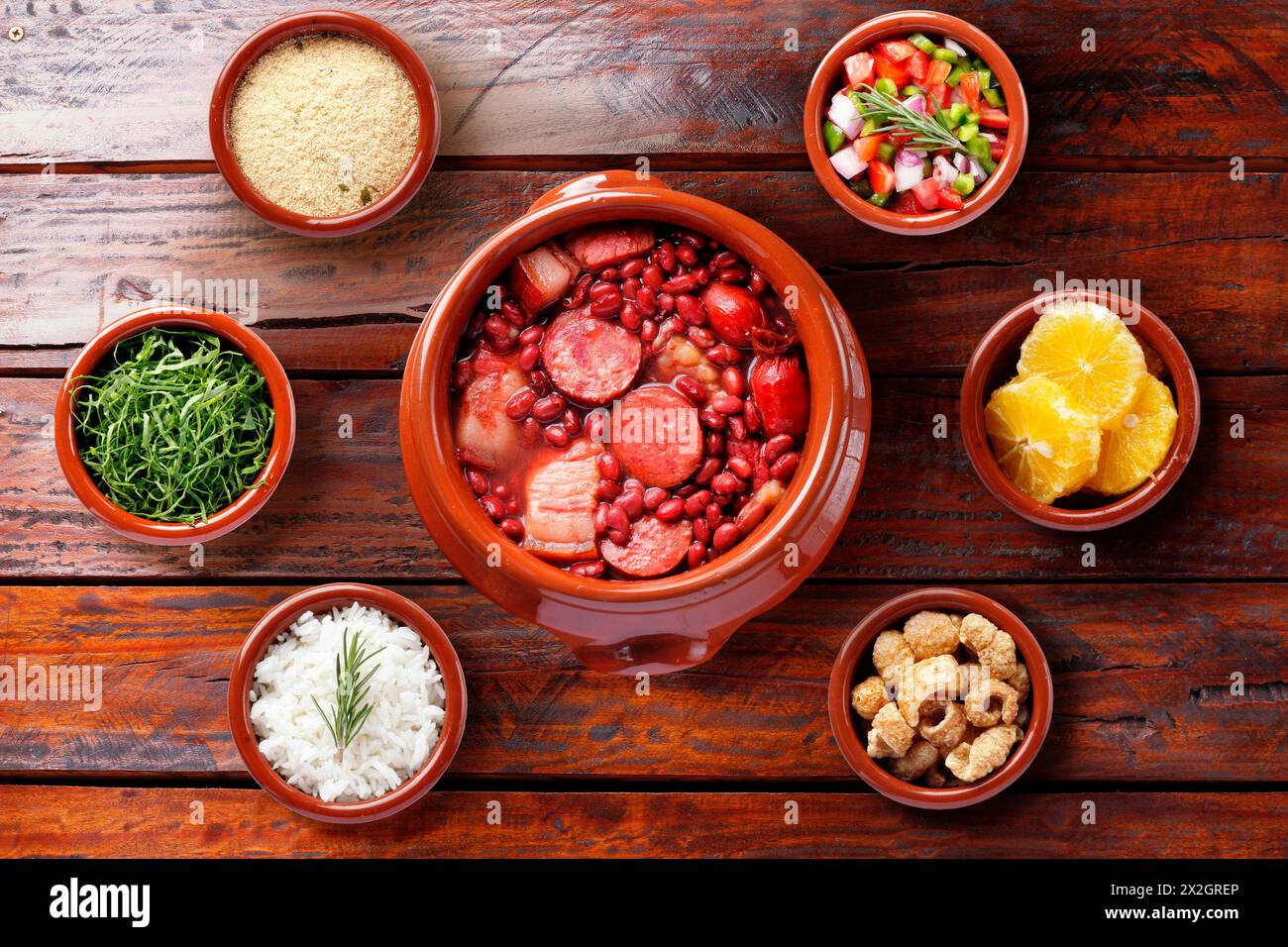Brazilian feijoada, traditional food from Brazil cuisine, on ceramic ...