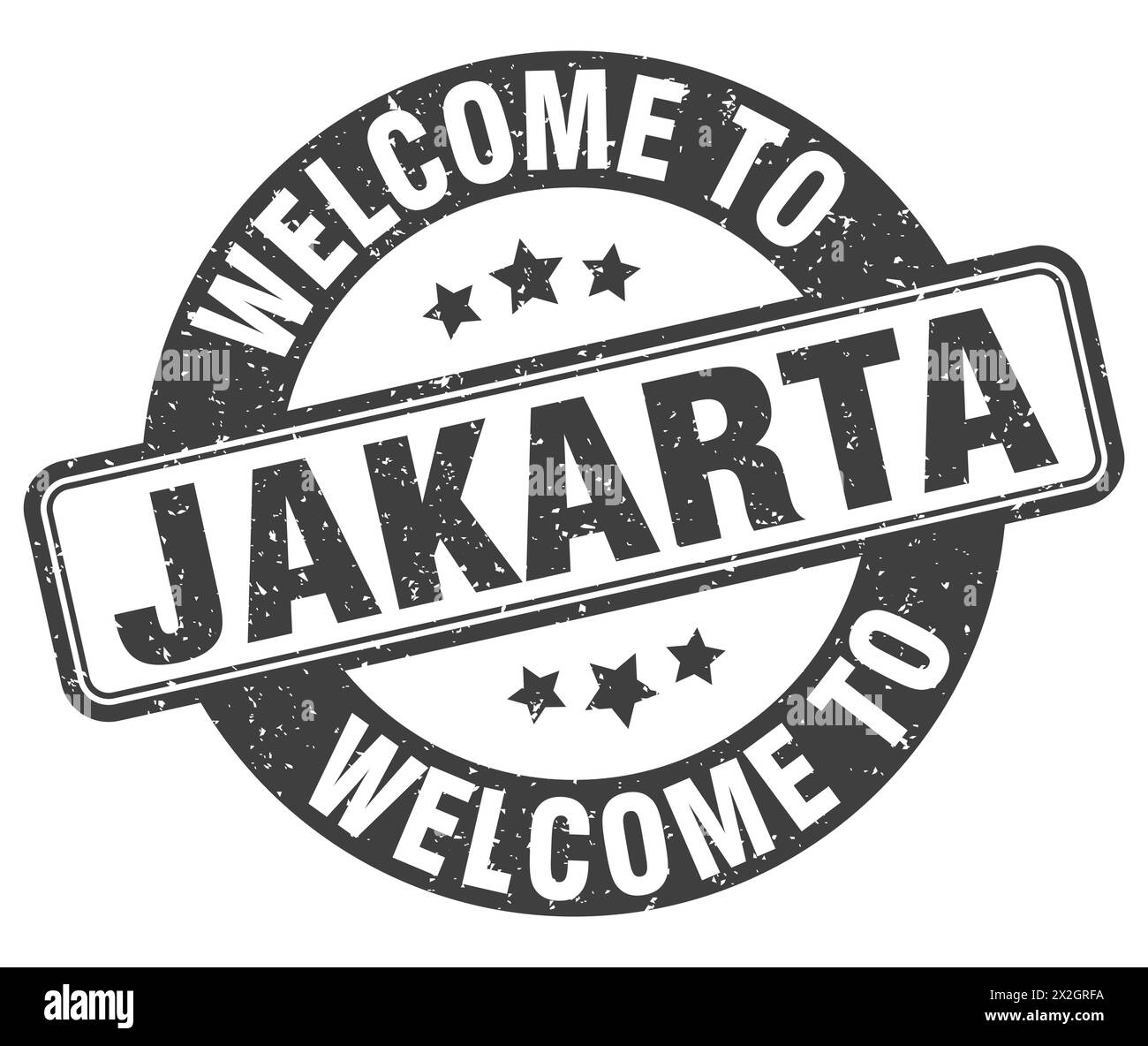 Welcome to Jakarta stamp. Jakarta round sign isolated on white ...