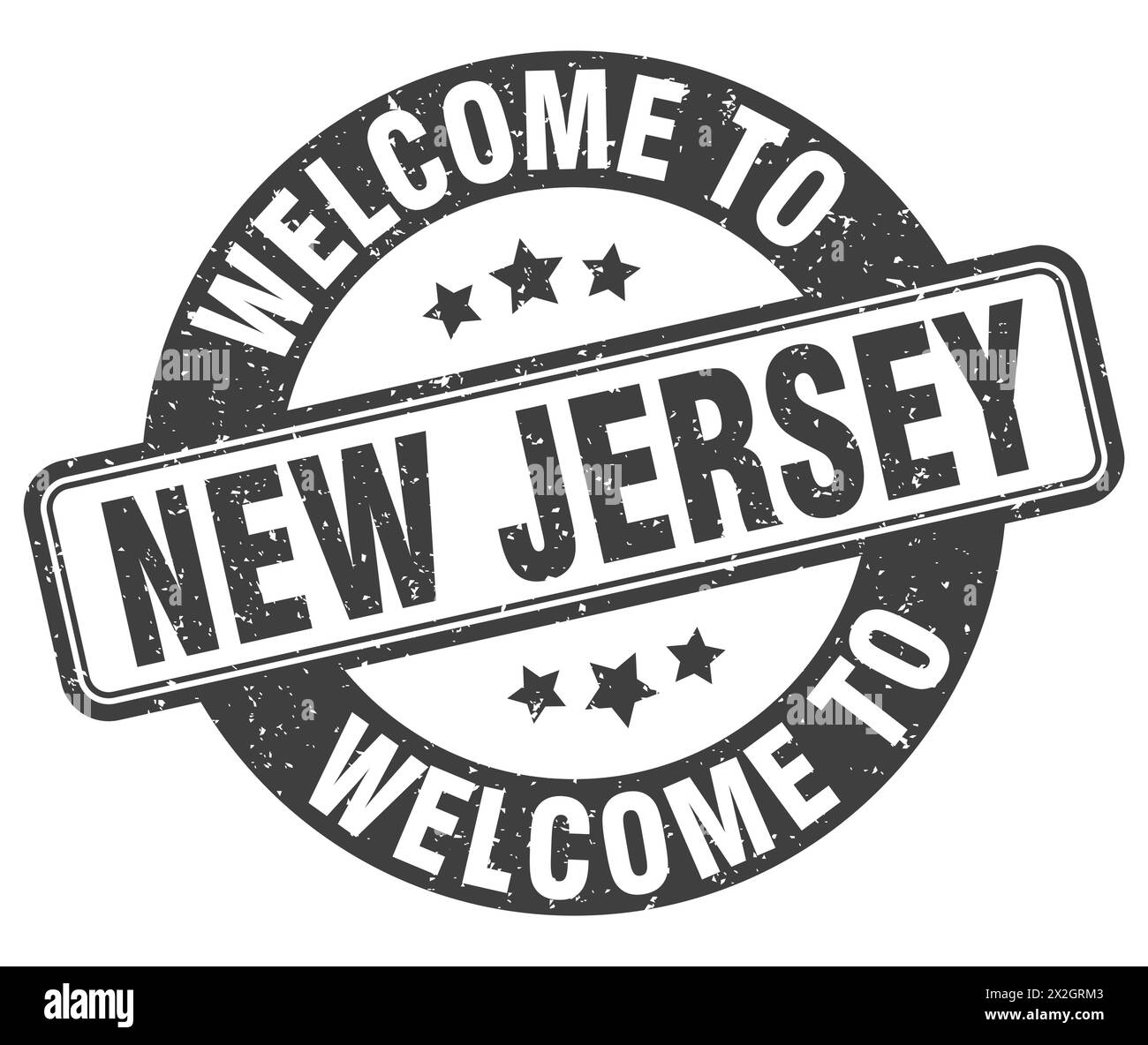 Welcome to New Jersey stamp. New Jersey round sign isolated on white ...