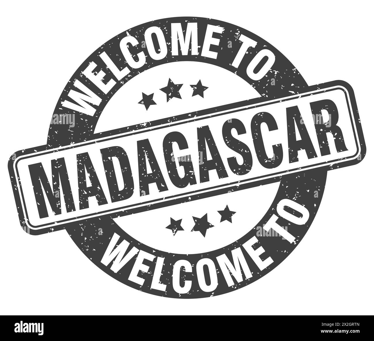 Welcome to Madagascar stamp. Madagascar round sign isolated on white ...
