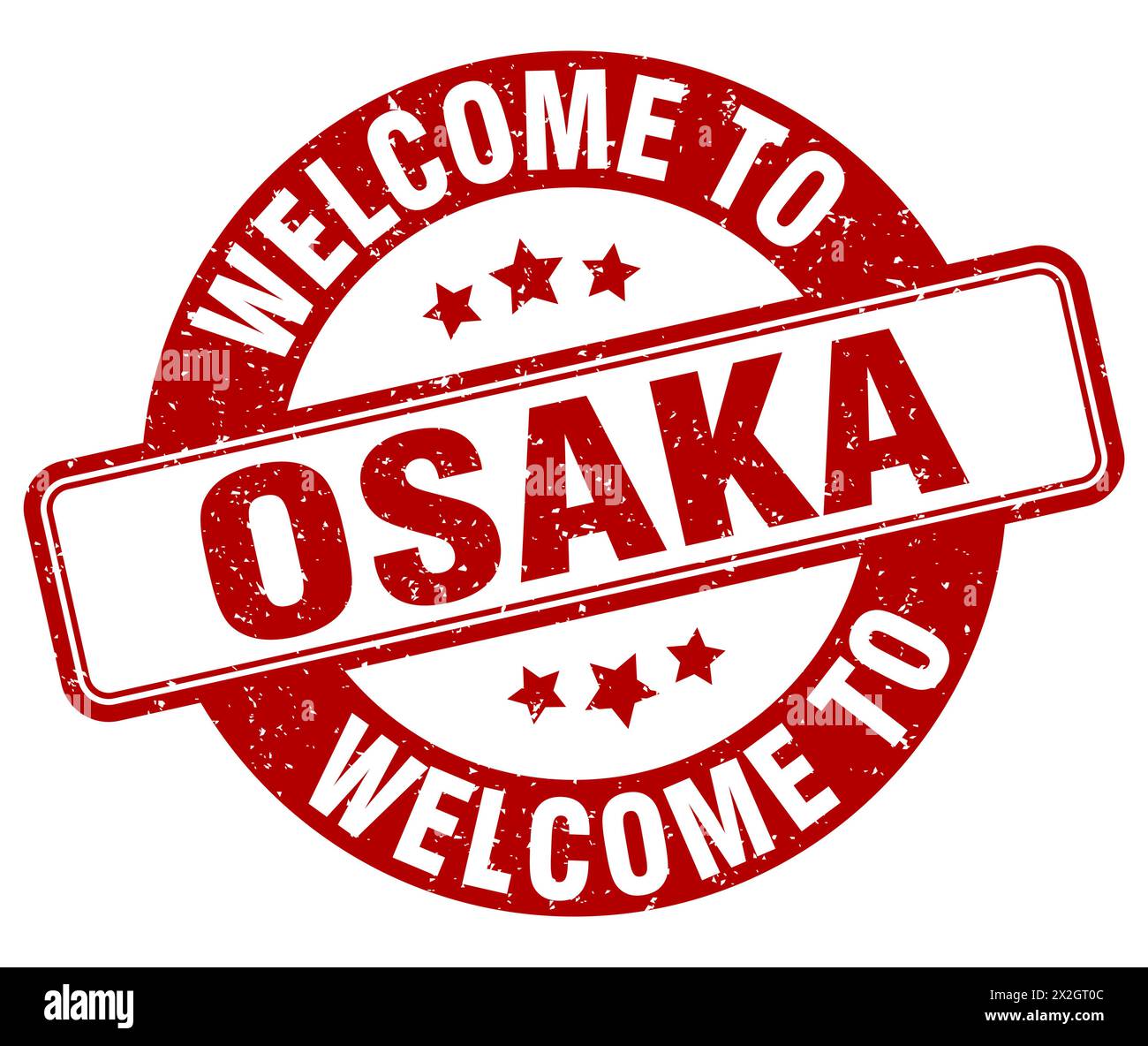 Welcome to Osaka stamp. Osaka round sign isolated on white background ...