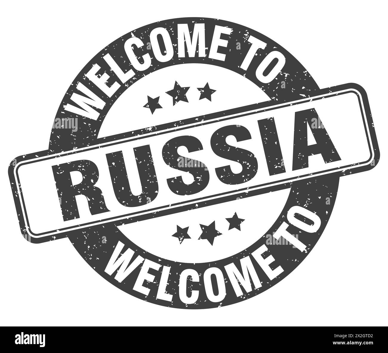 Welcome to Russia stamp. Russia round sign isolated on white background ...