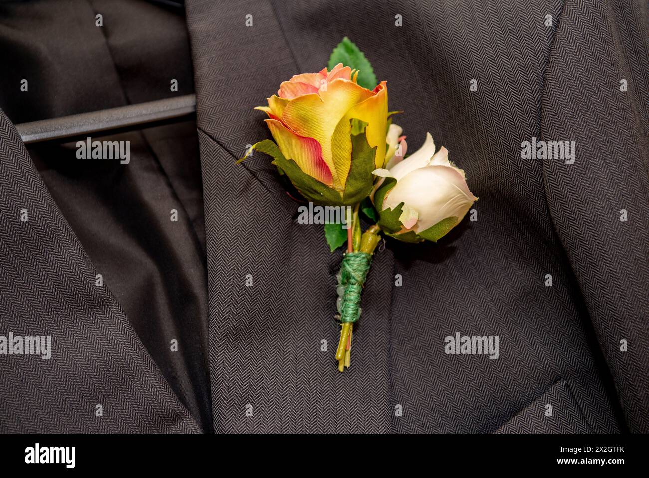 Flower in a suit jacket Stock Photo - Alamy