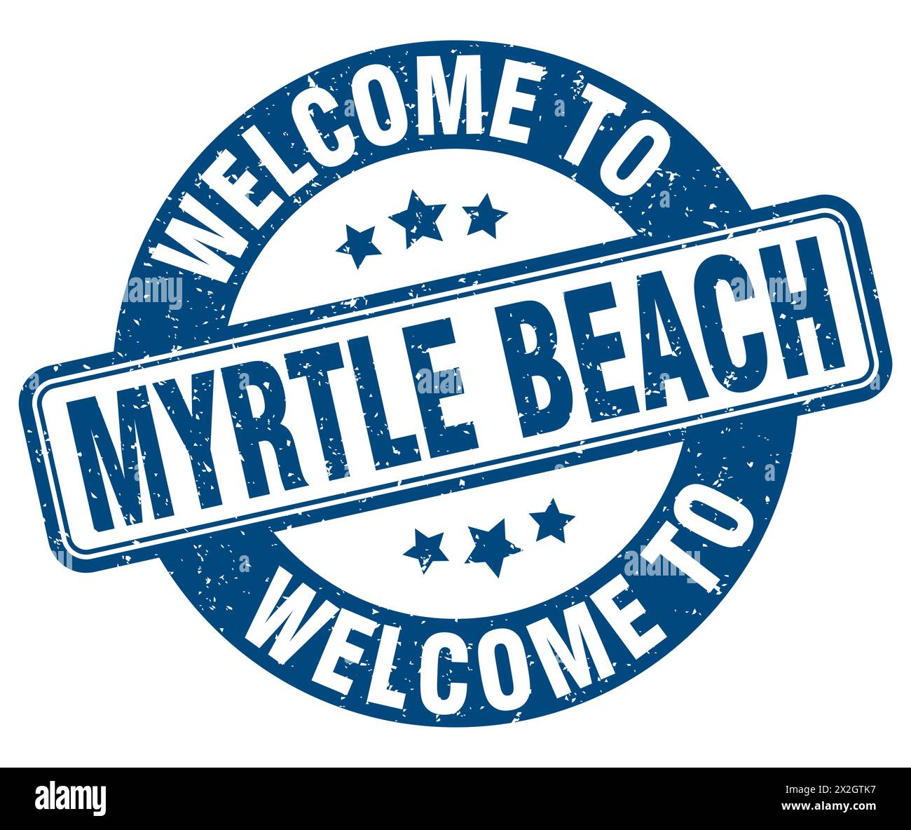 Welcome to Myrtle Beach stamp. Myrtle Beach round sign isolated on ...