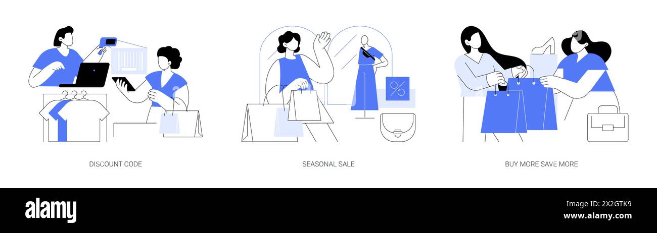 Sales and discounts isolated cartoon vector illustrations se Stock ...