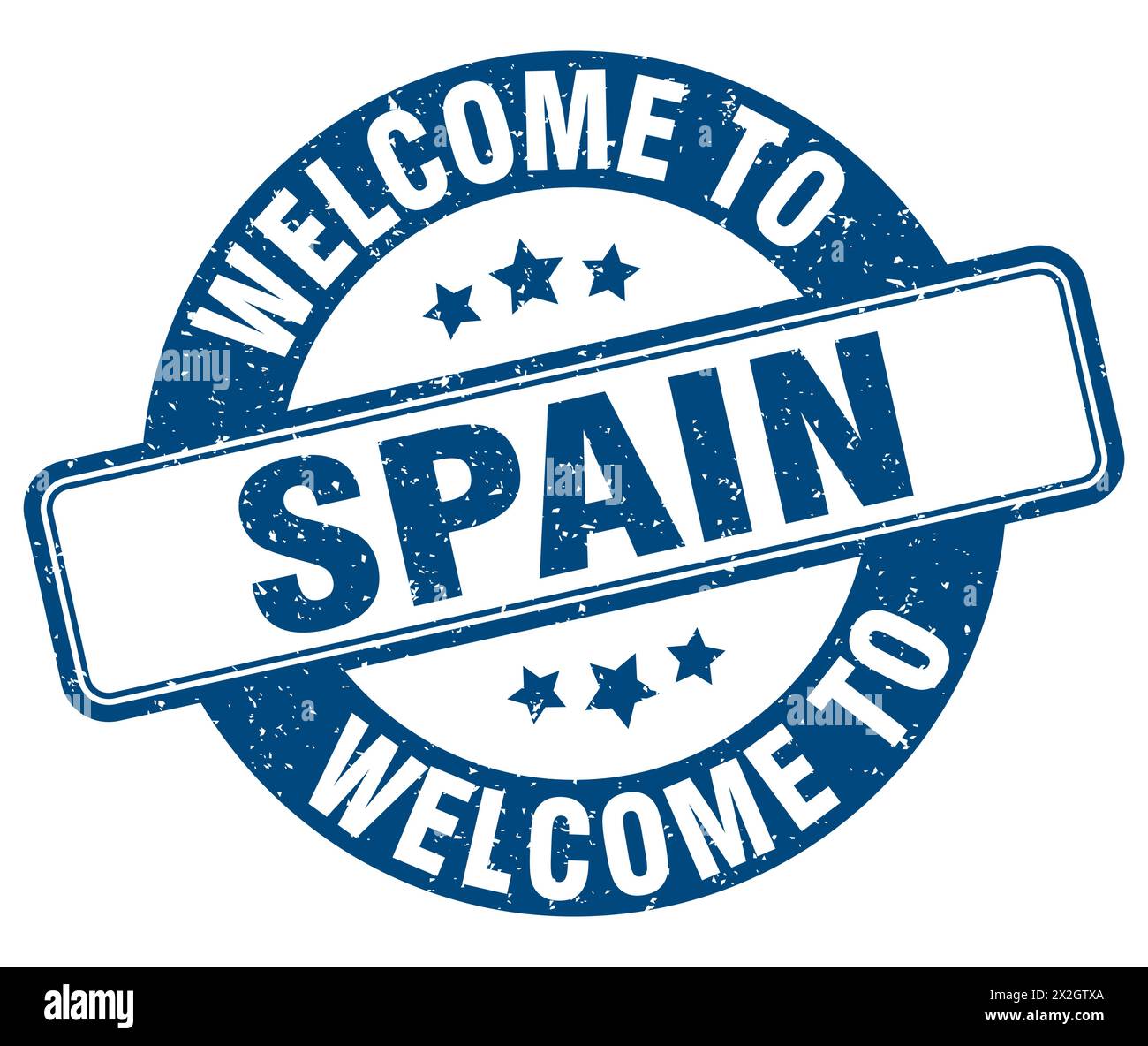 Welcome to Spain stamp. Spain round sign isolated on white background ...