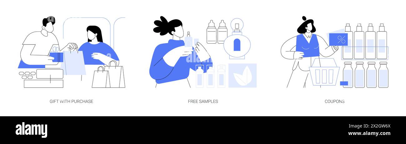 Promotion of products isolated cartoon vector illustrations se Stock ...