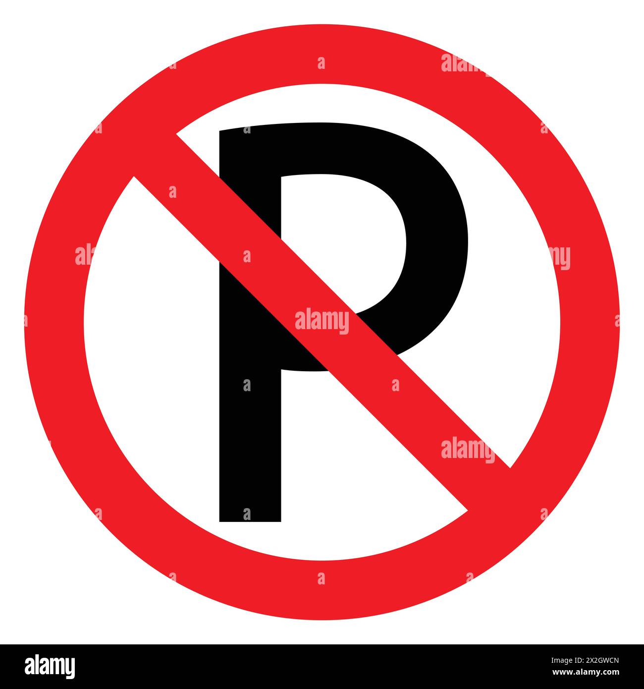 No parking vector sign icon. Traffic parking prohibited ban round sign ...