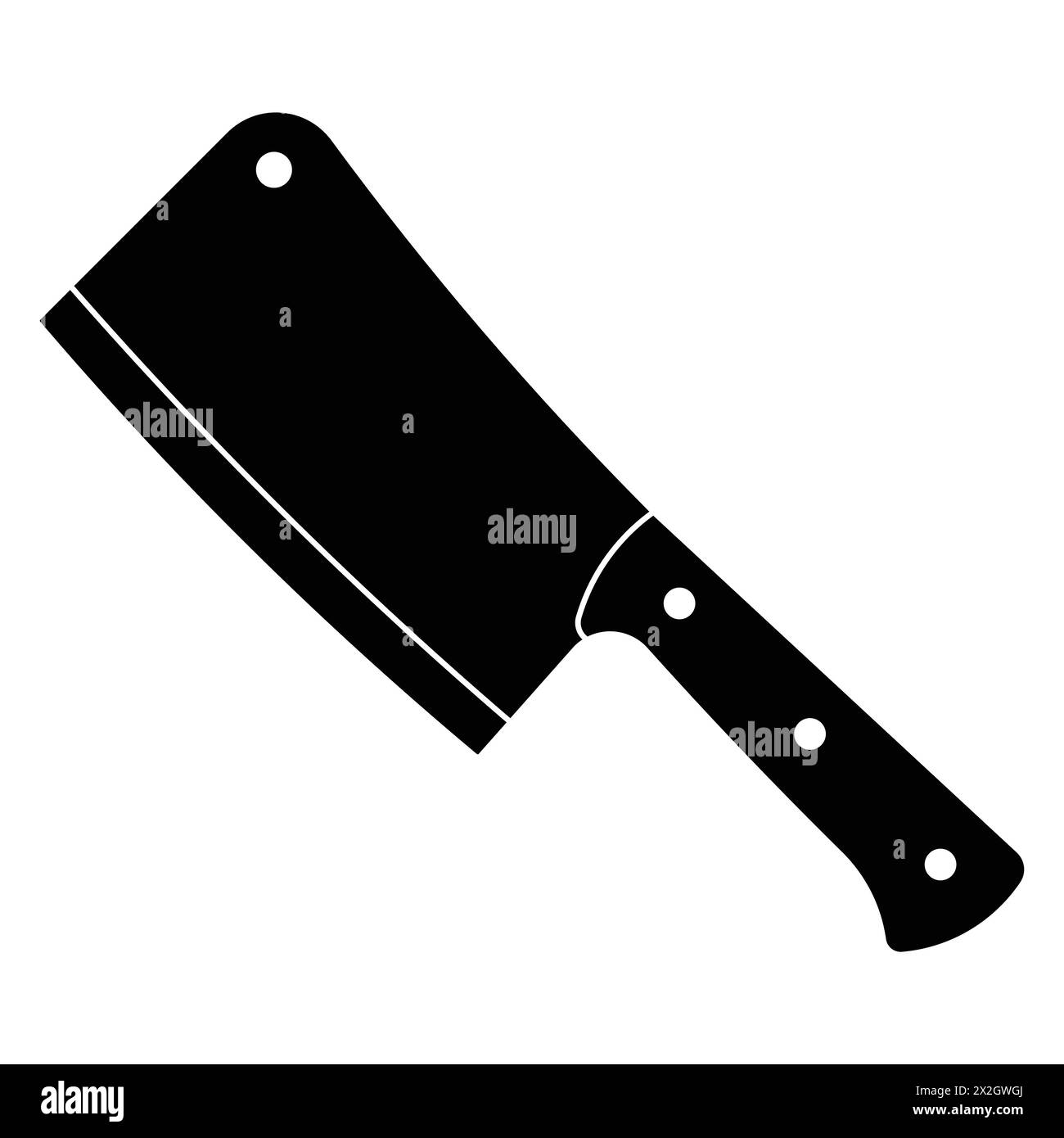 Meat cleaver knife icon. Butcher knife black silhouette. Vector ...