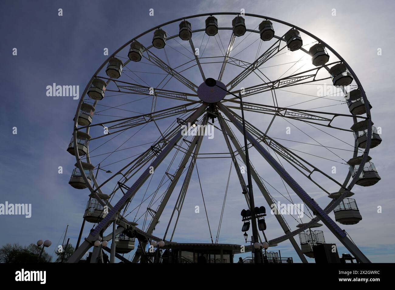 Ferris wheel fairground ride, Cardiff Bay, Taken April 2024 Stock Photo ...